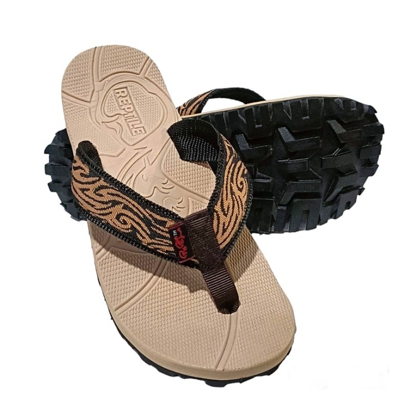 RePtiLe A6 TriBaL Brown Slippers for Men | Shopee Philippines
