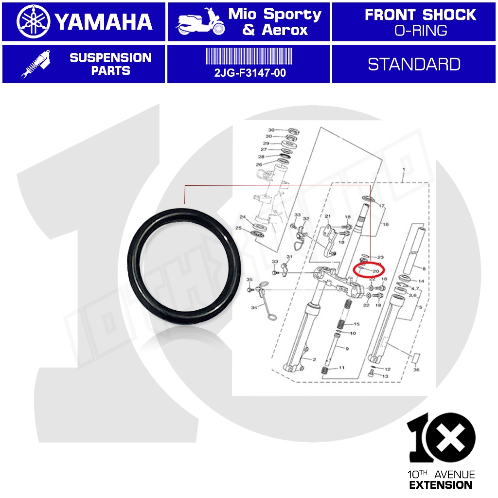 10thX Yamaha Genuine YGP Front Shock O-ring No.2JG-F3147-00 for Aerox ...