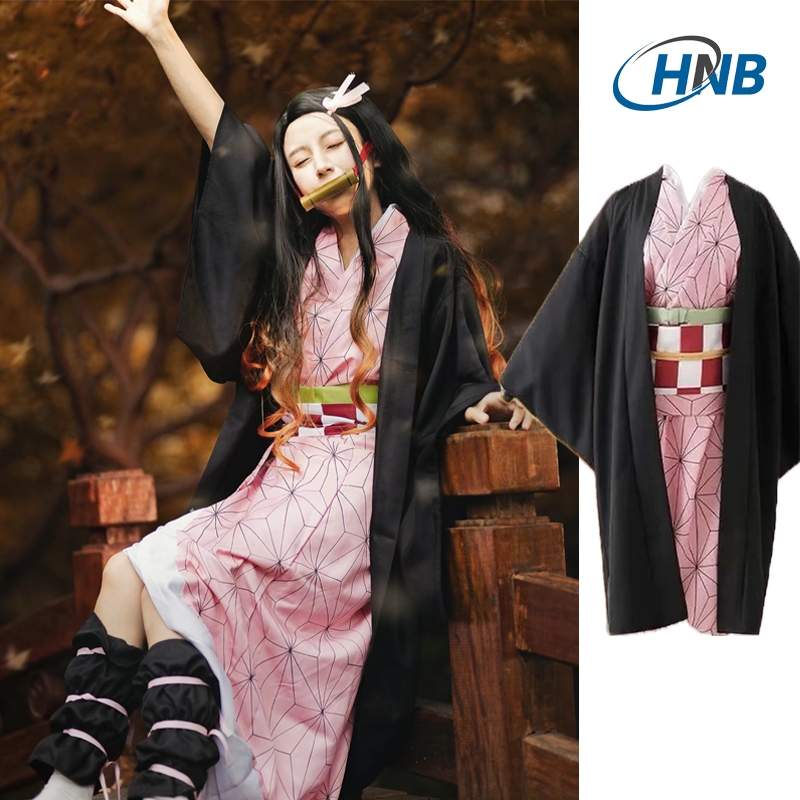 Nezuko Cosplay full set Demon Slayer Nezuko Costume for Kids Adult ...
