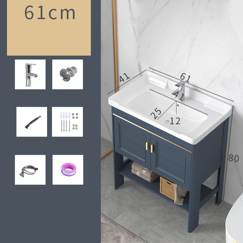 Aluminum clad plate luxury bathroom cabinet sink set cosmetics storage ...