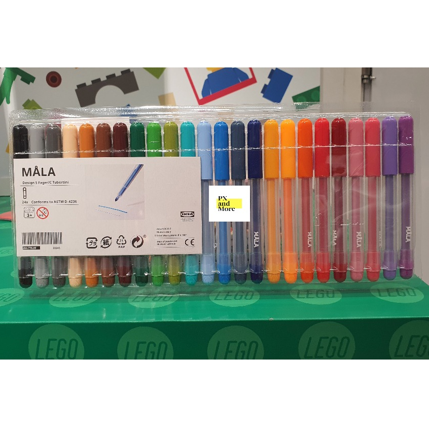 Original MÅLA Felt-tip pen, mixed colors 24 pcs | Shopee Philippines