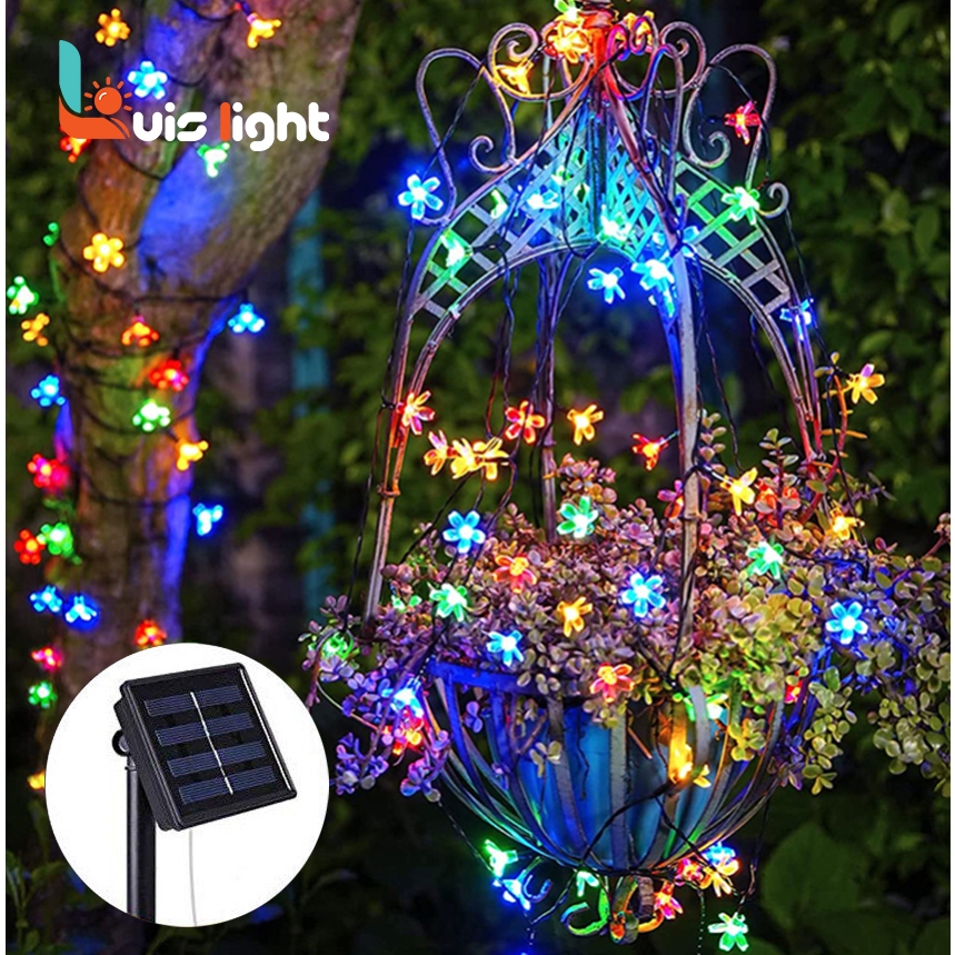 【24H Ship】100LED Solar Cherry Blossom Light Outdoor Waterproof Garden ...