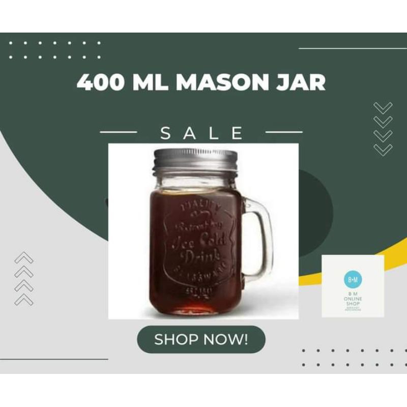 400 ML Mason Jar Printed Silverlid | Shopee Philippines