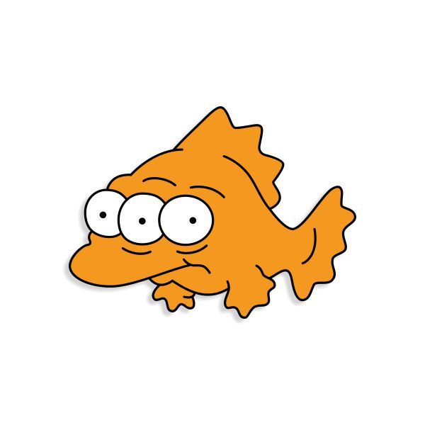 The Simpsons fish laminated vinyl sticker matte | Shopee Philippines