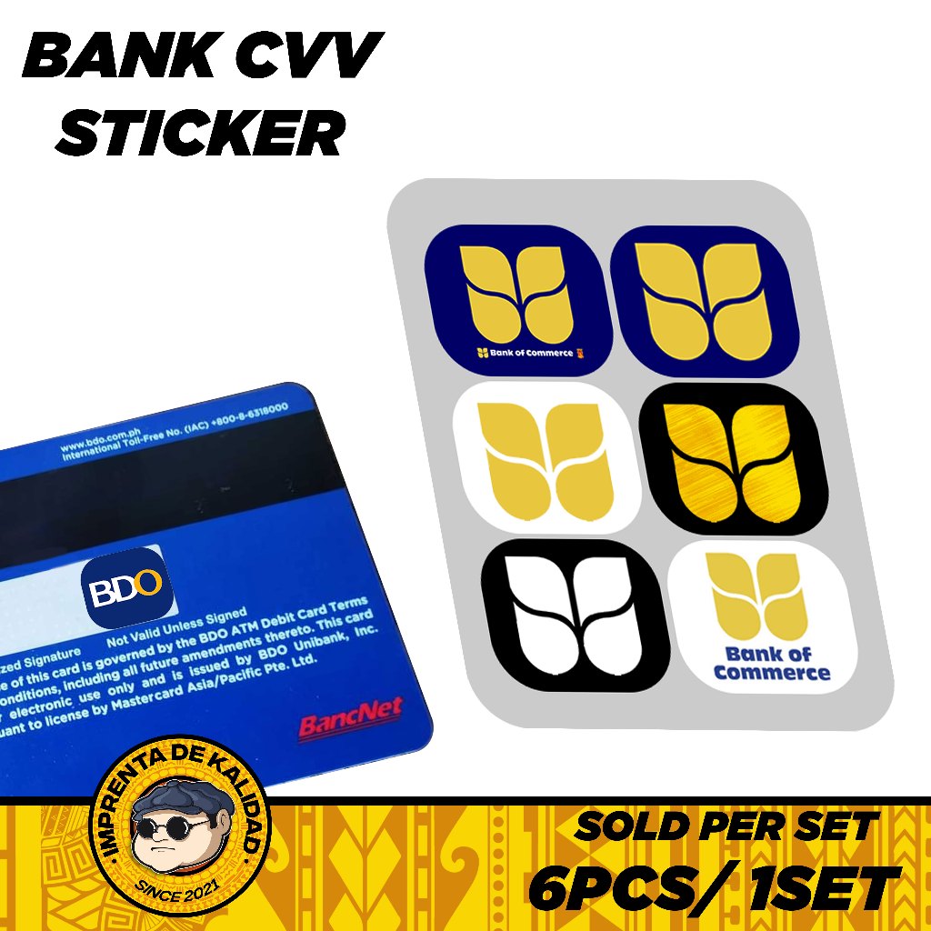 6pcs BANK CVV Stickers For your ATM or Credit Card | Shopee Philippines