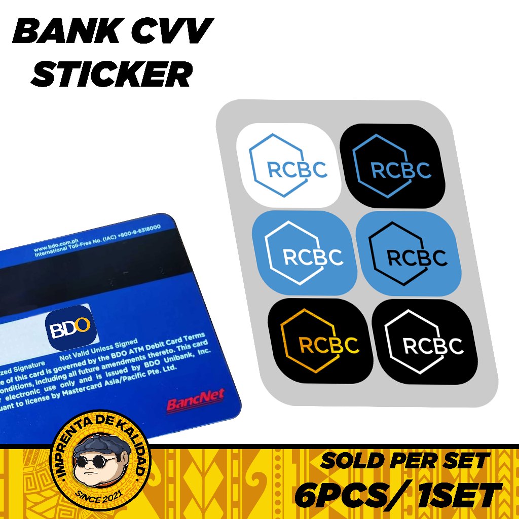 6pcs BANK CVV Stickers For your ATM or Credit Card | Shopee Philippines