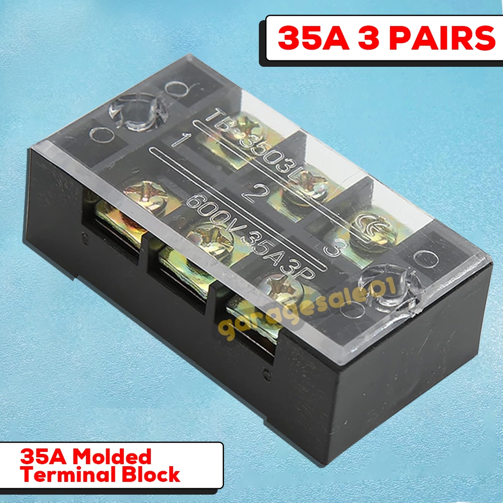 🟨35A Terminal Block Molded Type Electrical TB-3503 25A 600V 3 PIN🟨 ...