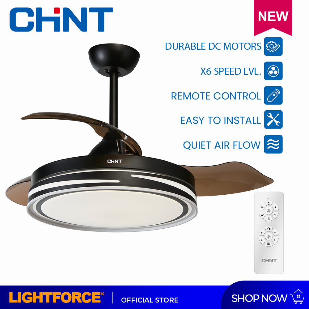 Chint Ceiling Fan CTFL71-6 Black 71W Tricolor | Shopee Philippines