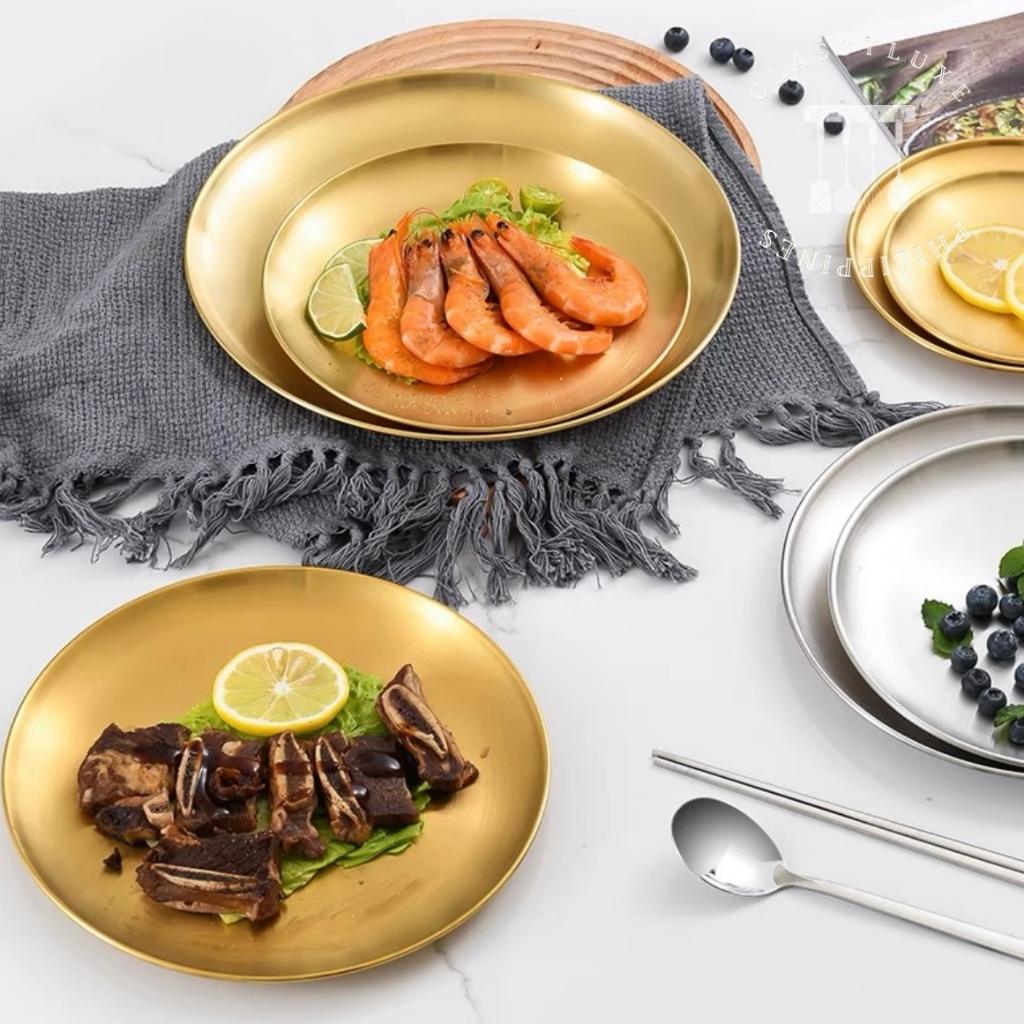 Classy Luxe Stainless Steel European Style Dinner Gold Dining Dishes ...