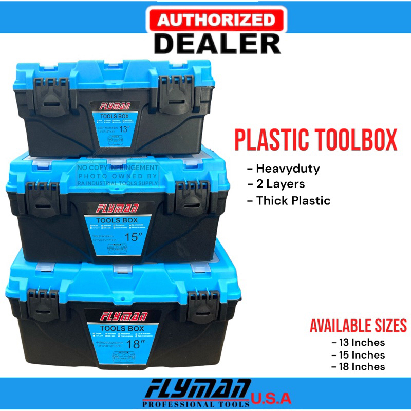 Flyman Tools Usa Plastic Tool Box 13" 15" 18" | Shopee Philippines