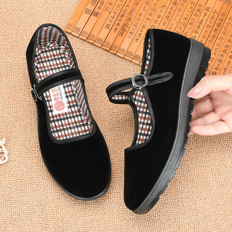 Cloth shoes for women black hotel supermarket work shoes casual shoes ...