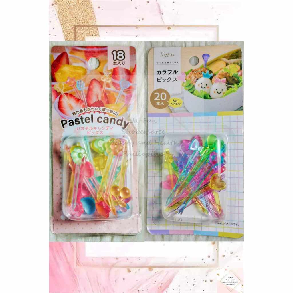 OBENTO PICKS CUTE PASTEL PICKS 4 COLOR PICKS ( JAPAN OTANOSIMI ) PICKS ...