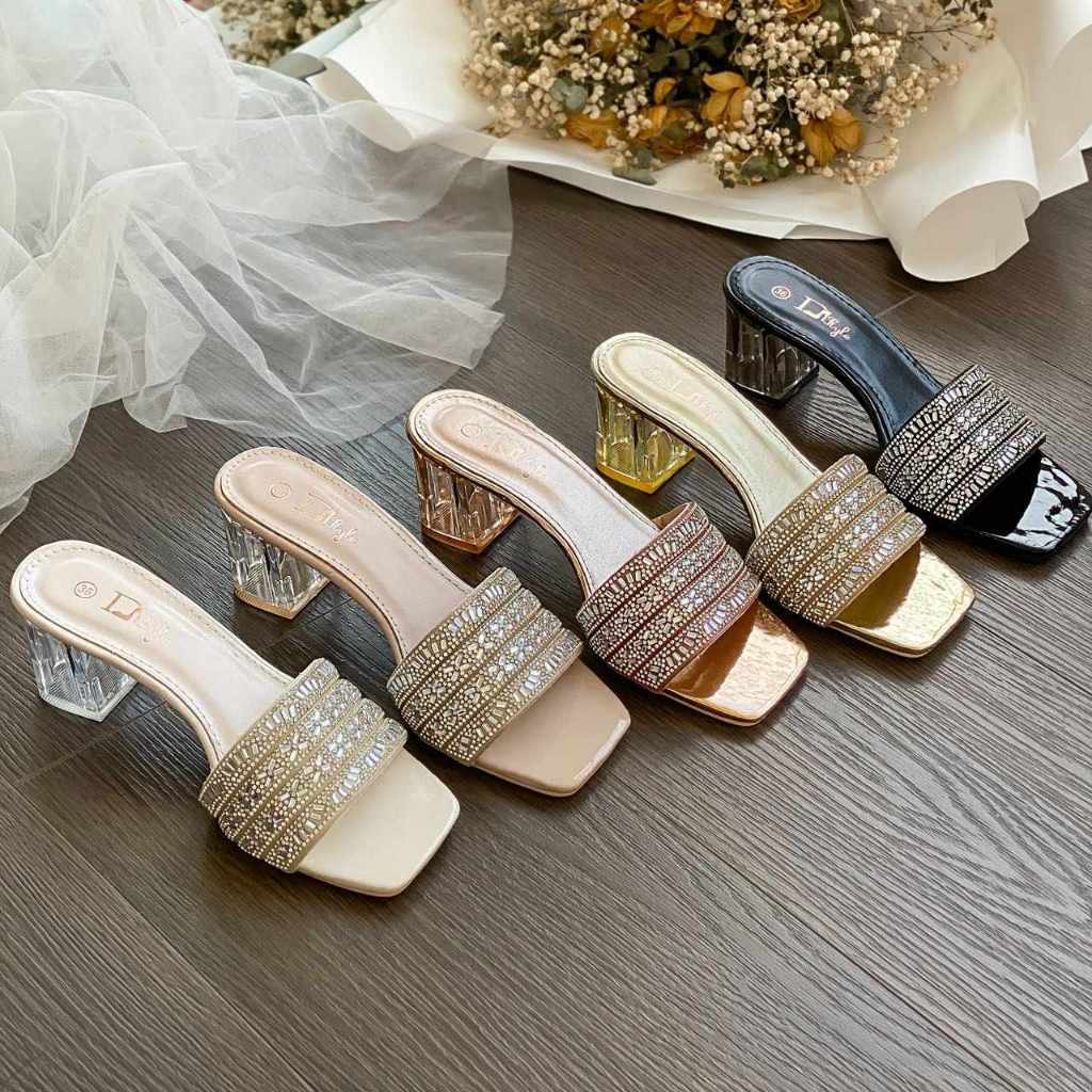 JK COD 558-27 Dway heeled slide sandals for women | Shopee Philippines