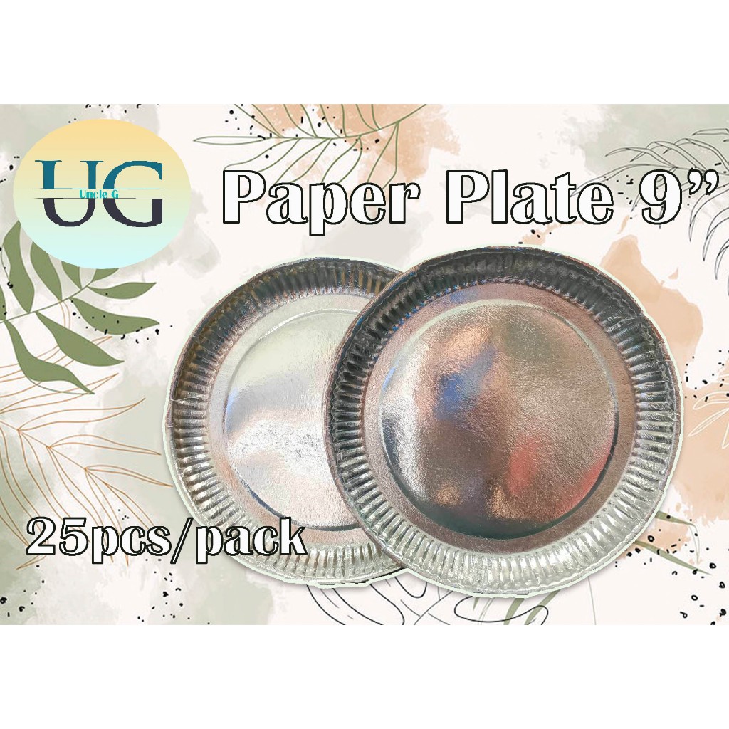 Silver Paper Plates 9 inches 18pcs/20pcs/25pcs perfect for any ...