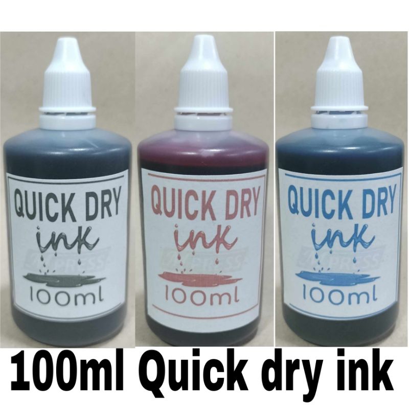 Quick Dry Ink 100ml for flash stamp best use for Plastic,Glossy paper ...