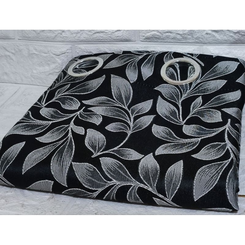 BROCADE CURTAIN Black ( Ring type, Sfold type, Pleated type) 3FT/4FT ...