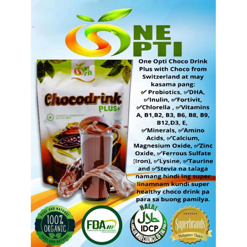 One Opti Choco Drink Plus+ | Shopee Philippines