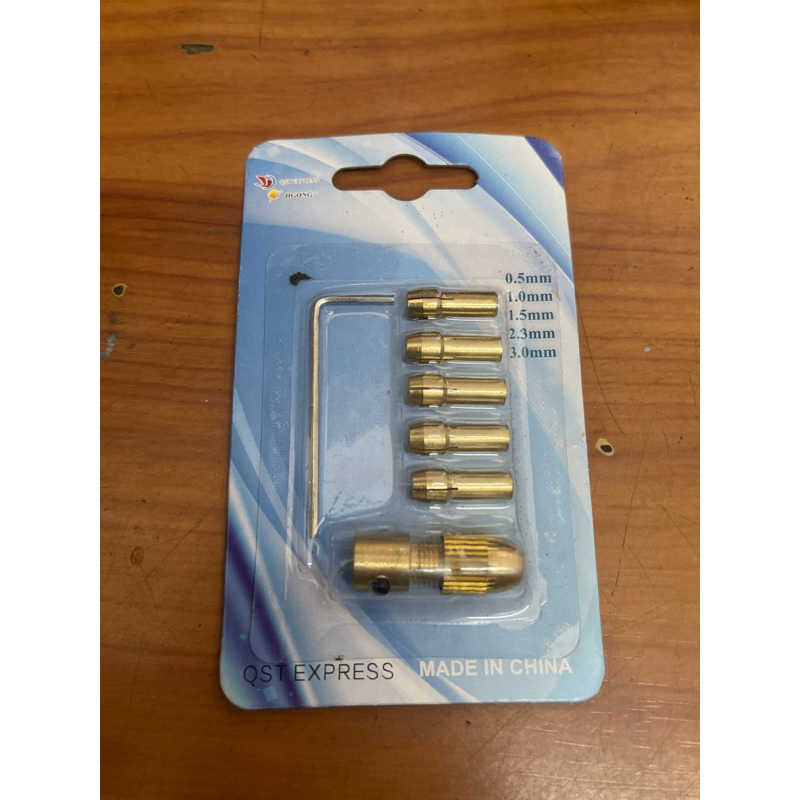 6pcs Mini Drill brass Collet set 0.5mm-3.0mm with allen key | Shopee ...
