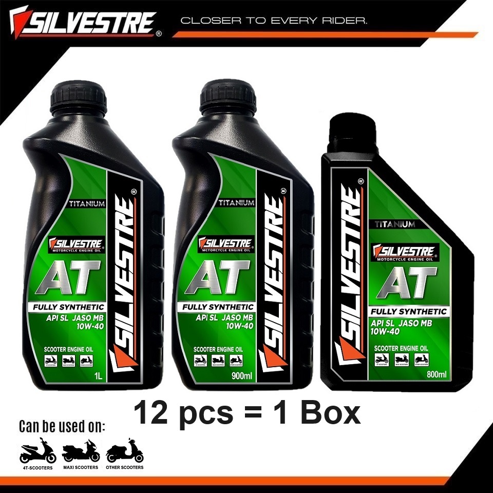 SILVESTRE Scooter Oil 12pcs AT 10W-40 (Fully Synthetic Scooter Engine ...