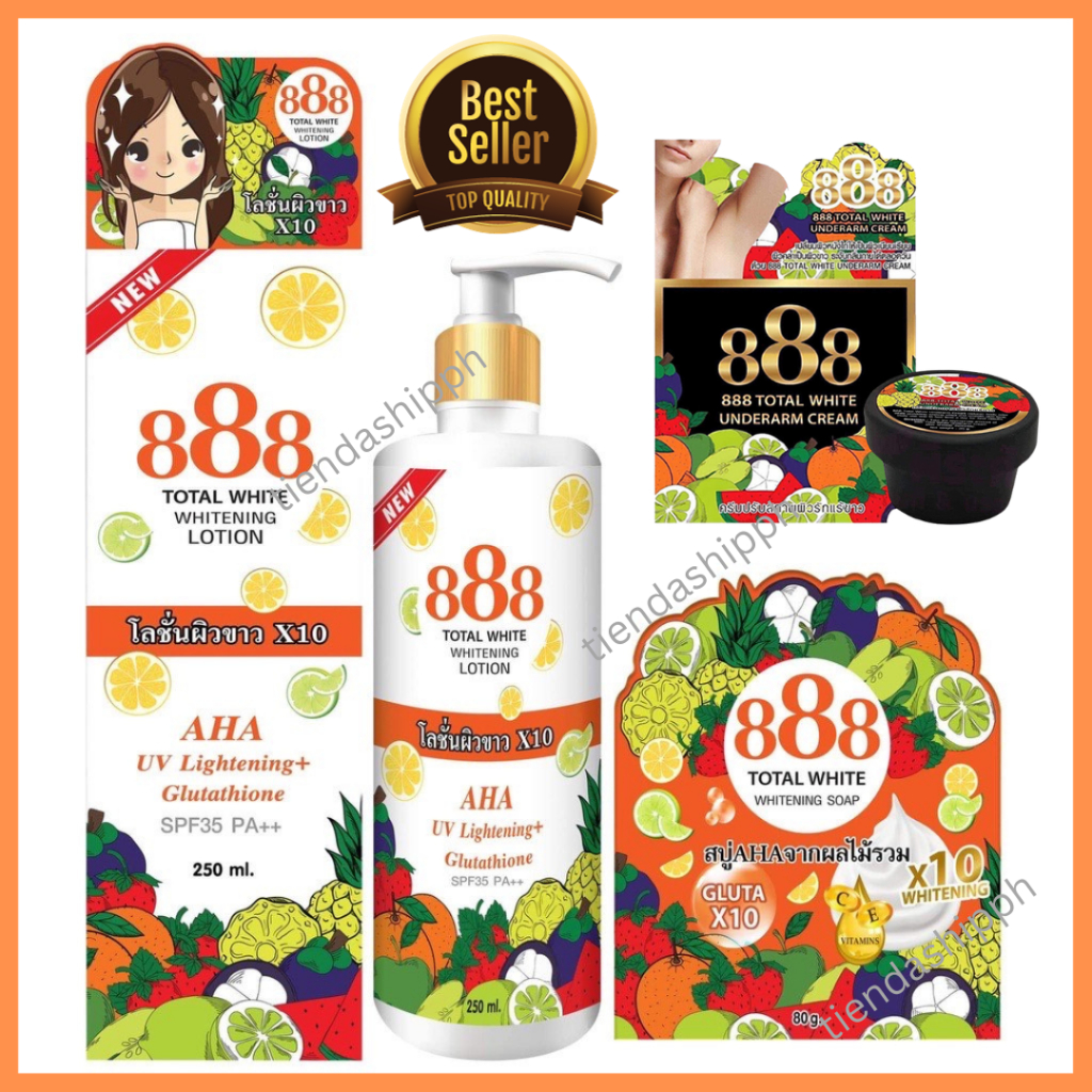 Original 888 Total White Whitening Lotion/Whitening Soap/Underarm Cream made in Thailand ...