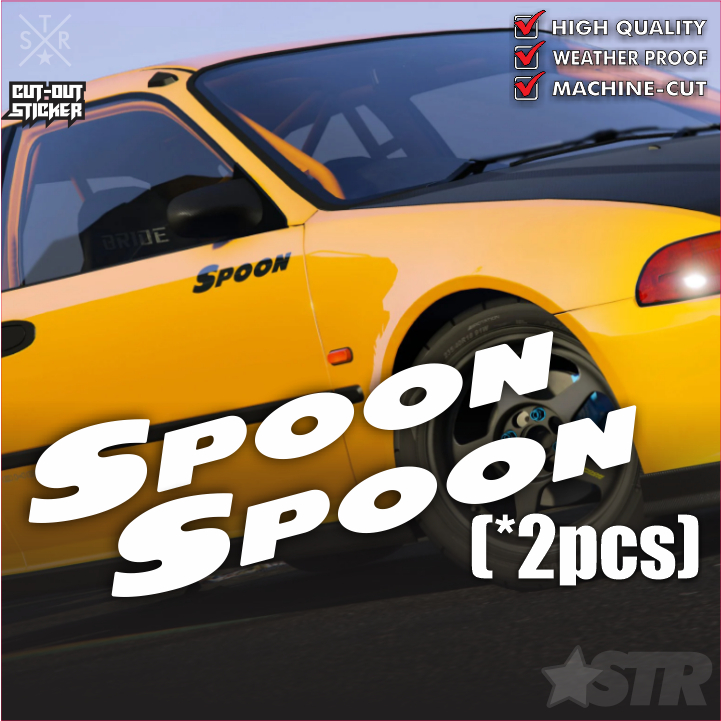 Spoon Sports Honda Car Sticker 2pcs Decal Cut-Out Waterproof | Shopee ...