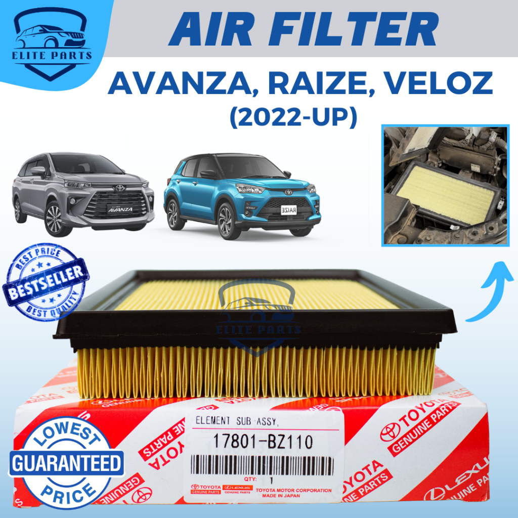 SALE! TOYOTA AVANZA / RAIZE / VELOZ (2022-UP) - AIR FILTER (17801-BZ110 ...