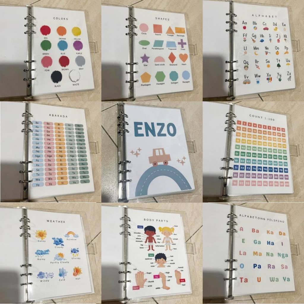 Travel size binder for educational charts, phonics, learning how to ...