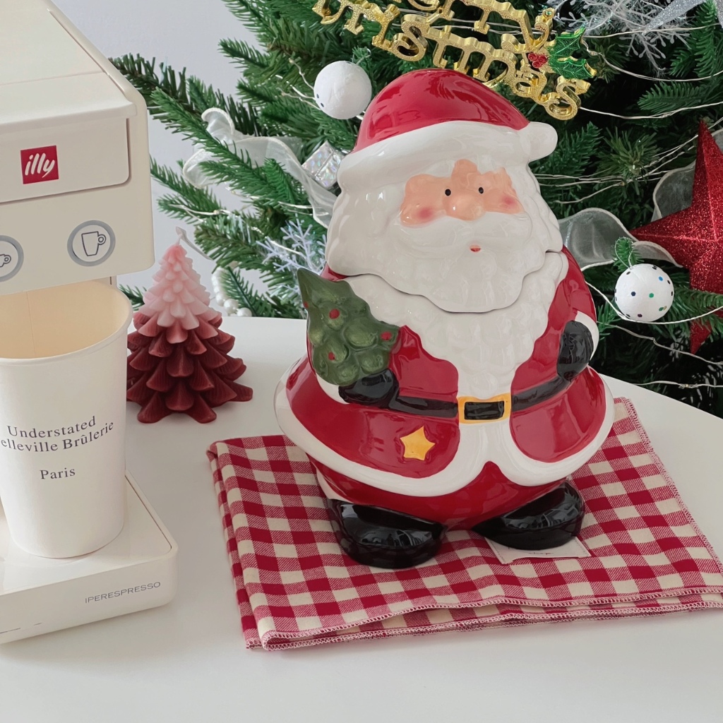 Dreamy Santa Claus storage tank ceramic biscuits candy cans storage ...