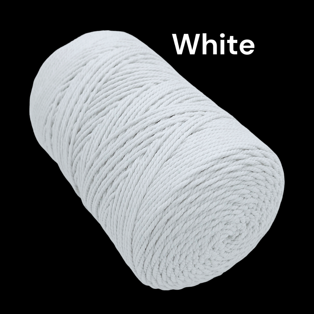 Yarns Art: COTTON CORD/MACRAME CORD 2mm/3 ply SOFT TWISTED NATURAL ...