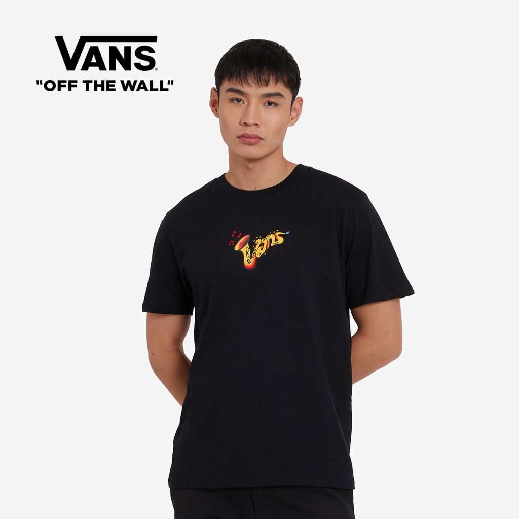Vans Jazz Vans Logo Short Sleeves Black Tee For Men | Shopee Philippines