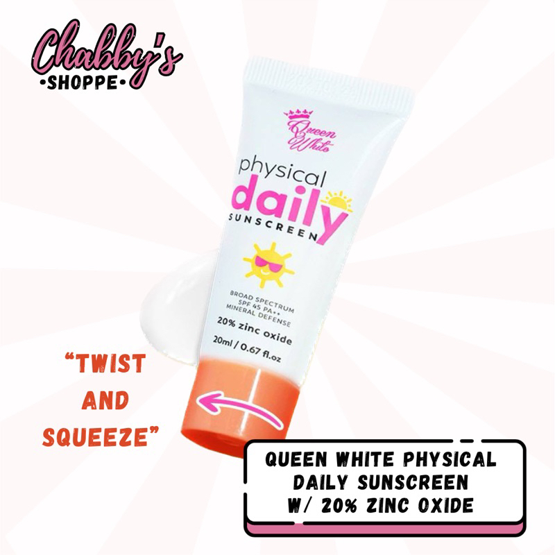 Queen White Physical Daily Mineral Sunscreen with 20% Zinc Oxide Broad ...