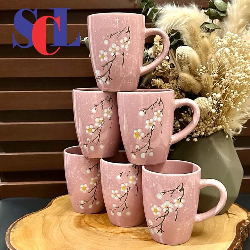 BEST BUY 6pcs‼️ 10oz. EMBOSSED SAKURA CERAMIC COFFEE MUG #AM-M1005 ...