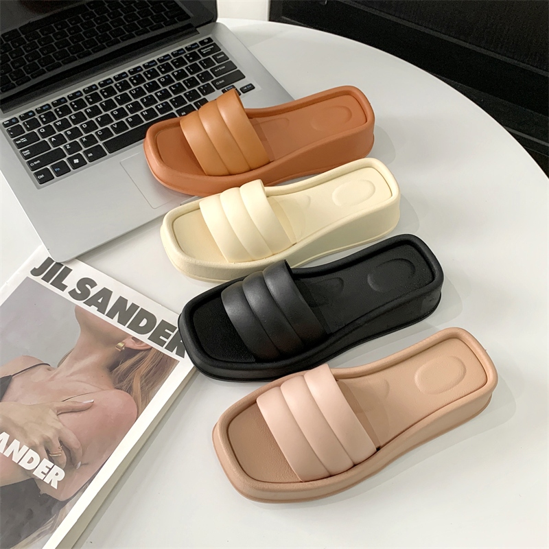 Women's Thick Sole One Strap Slide Sandals(add one size bigger ...