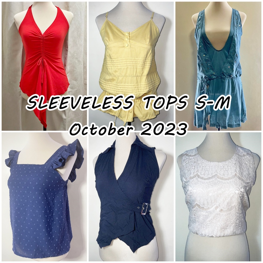 Sleeveless Tops | S-M | cami tank top | halter sando | stripes floral ...