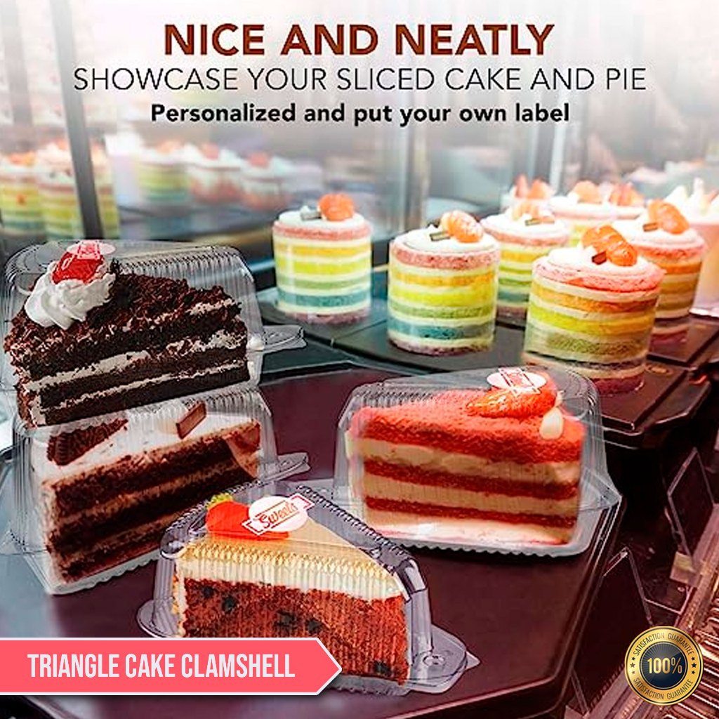 10pcs Slice cake container triangle semicircle box for cake/Cake Slice ...