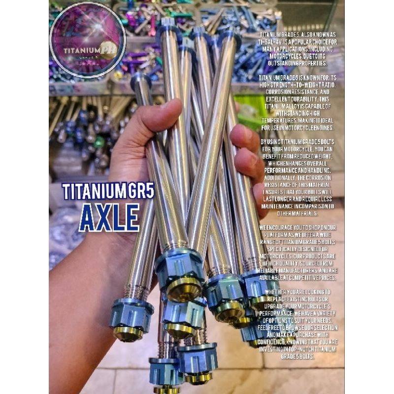 TITANIUM GR5 FRONT AXLE ( ALL MOTORS ) | Shopee Philippines