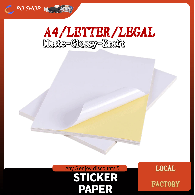 Printable Sticker Paper size[a4/letter/legal] 50/100 Sheets for laser ...