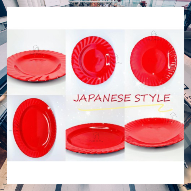 RADMALL [1PC] High Quality Japanese Style Melaware Plates w/design Red ...