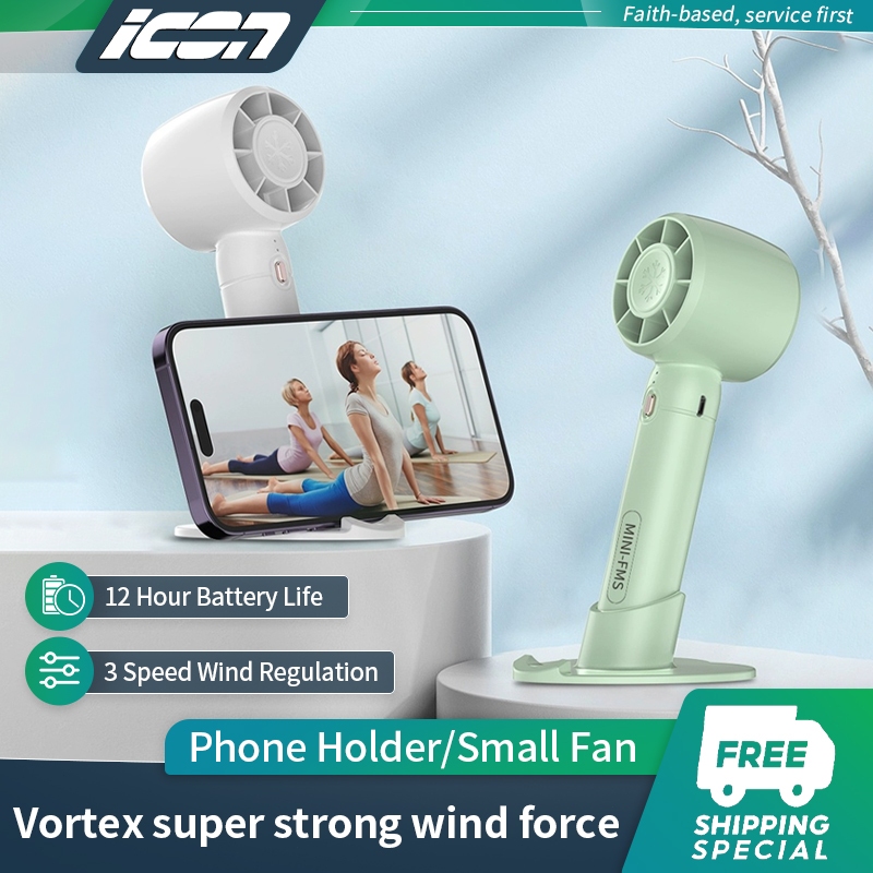 ICON Mini Fan Rechargeable 3000mAh Portable Handheld Handy Pocket ...