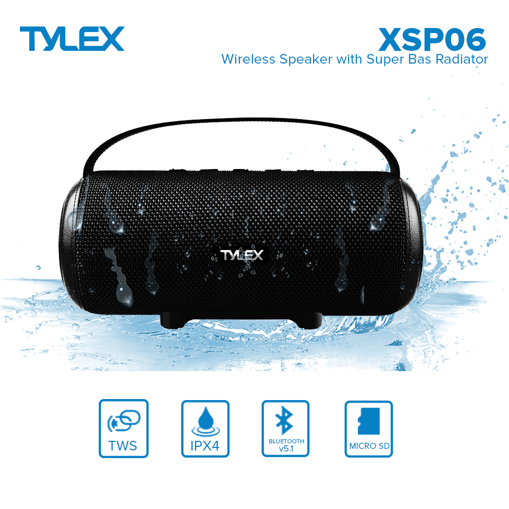 TYLEX XSP06 Wireless Speaker Super Bass Radiator 4000mAh Battery ...