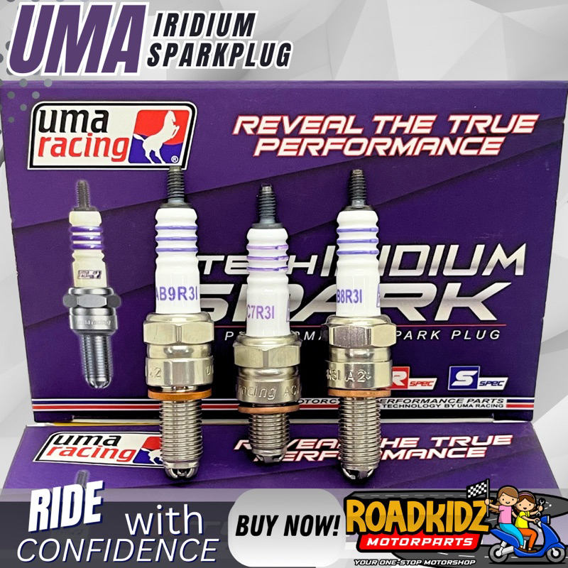 UMA RACING IRIDIUM SPARK PLUG FOR MIO,CLICK,NMAX,AEROX,RAIDER,SNIPER ...