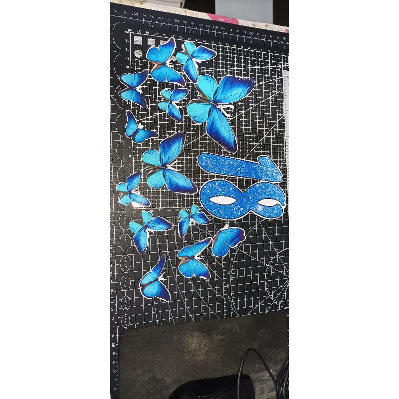 customized photo Printed cake toppers debut blue butterfly themed ...