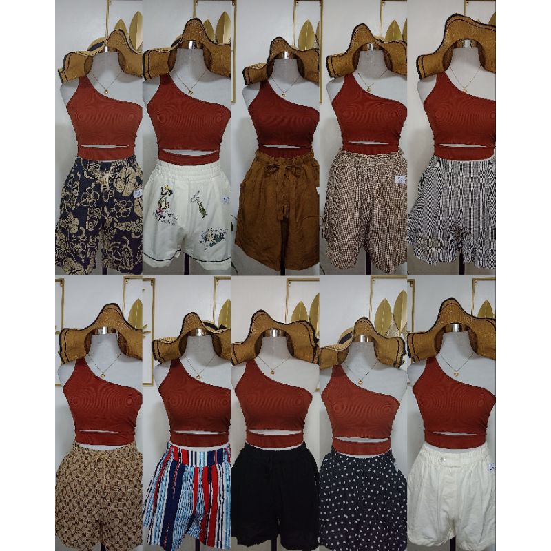 Garterize Shorts for Women's Casual plain | Shopee Philippines