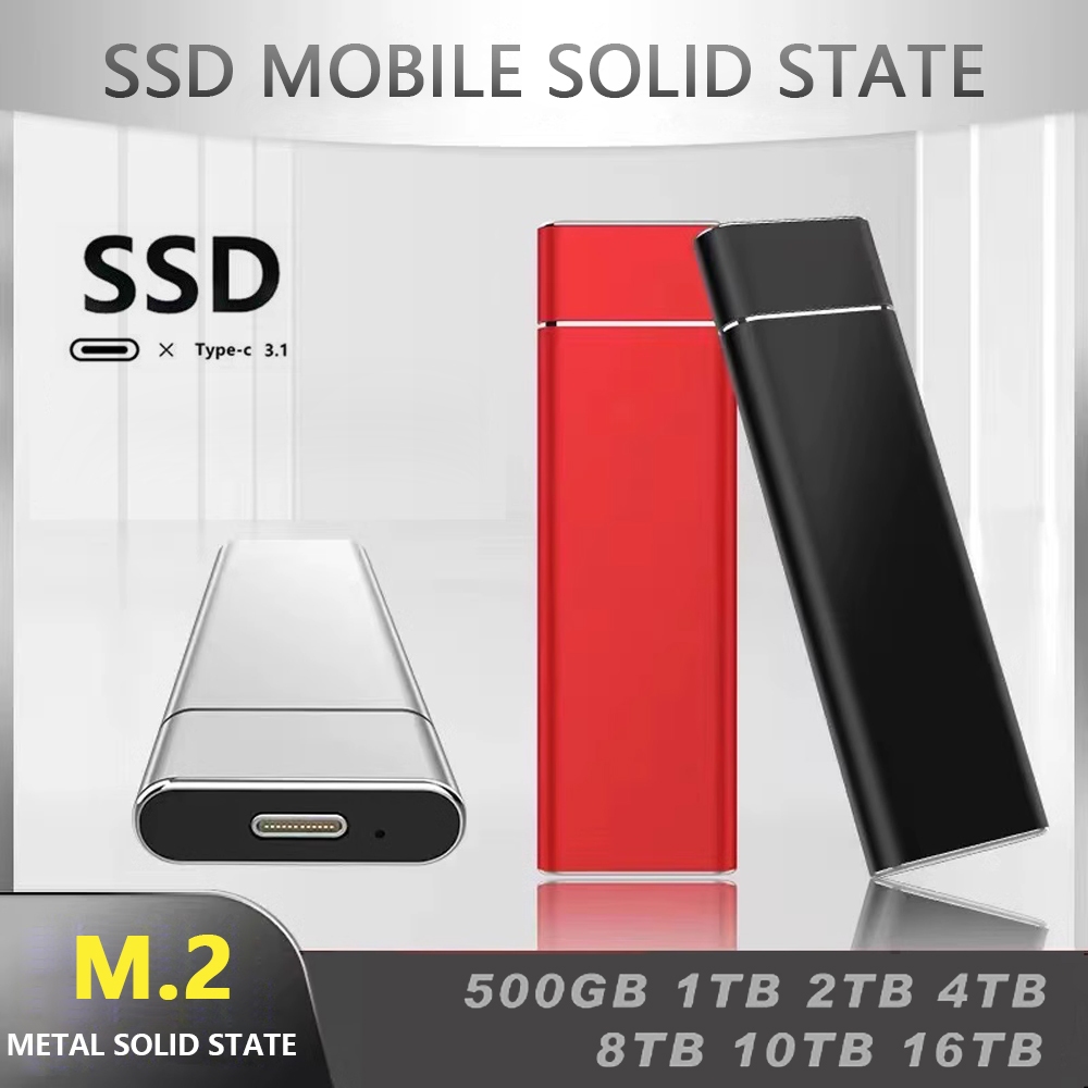 2TB SSD Mobile Solid State Drive USB 3.1 Storage Device Hard Disk ...