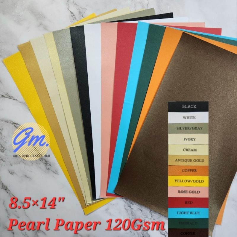 PEARL PAPER 120gsm Legal Size 8.5x14" 10 Sheets Shimmery Paper ...