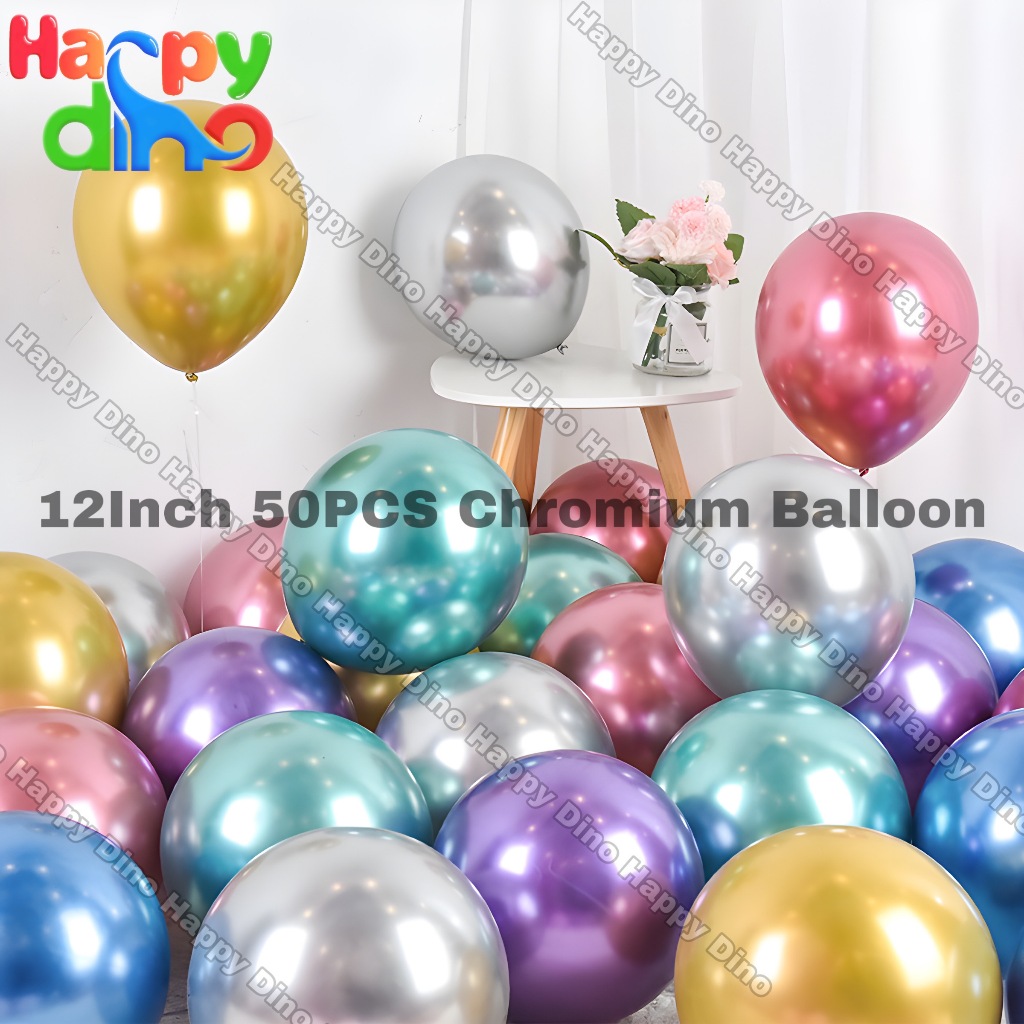 12inch 50PCS Chromium Balloon Birthday Decoration Party | Shopee ...