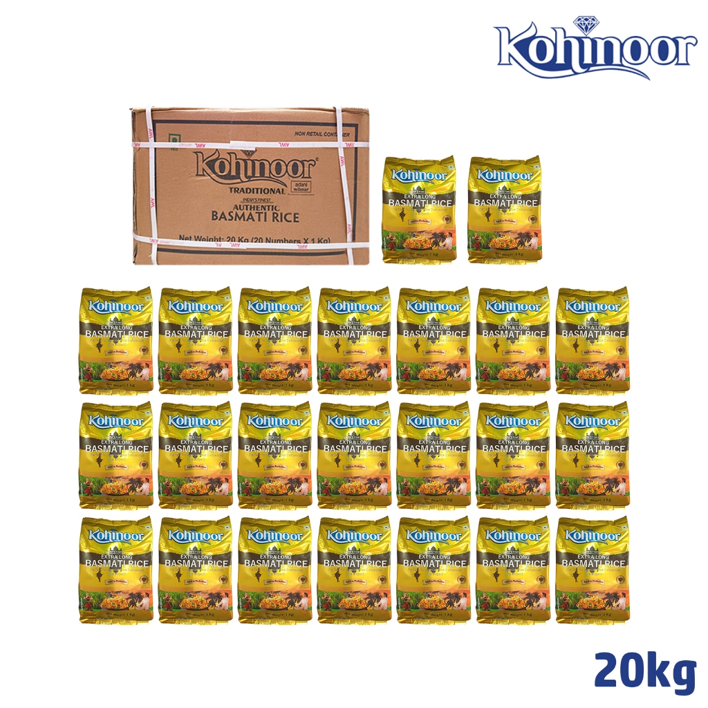 20kg Kohinoor Extra long Basmati Rice (Gold) aged to perfection ...
