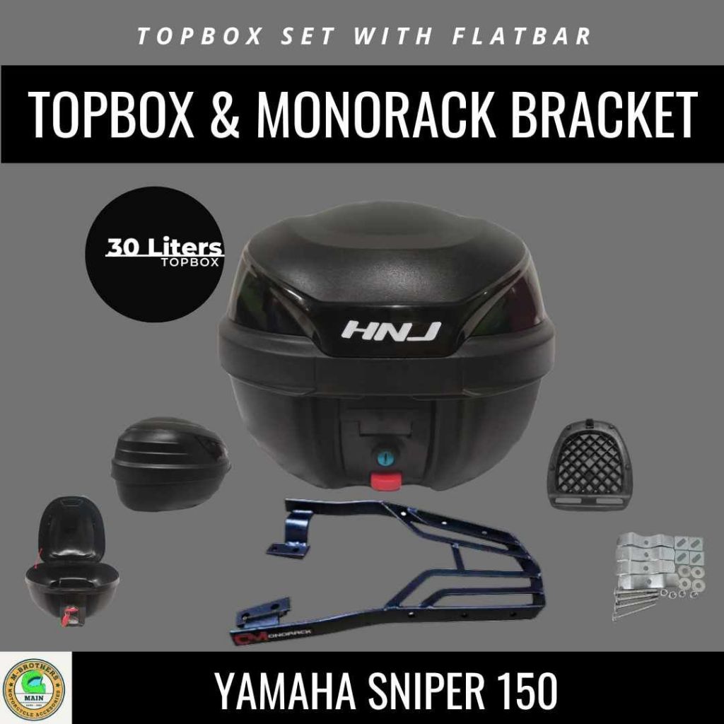 Set HNJ Top Box 30 Liters (012) With Flat Bar Cm Monorack Bracket For ...