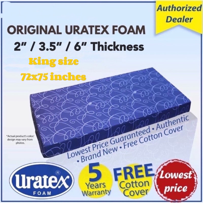 Uratex Straight Foam with Cover 6 inches thick king size 100% ORIGINAL ...