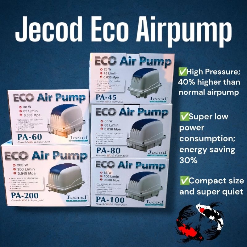 Jebao | Jecod Eco Airpump for Koi Pond PA-200 | PA-100 | PA-80 | PA-60 | PA-45 | Shopee Philippines